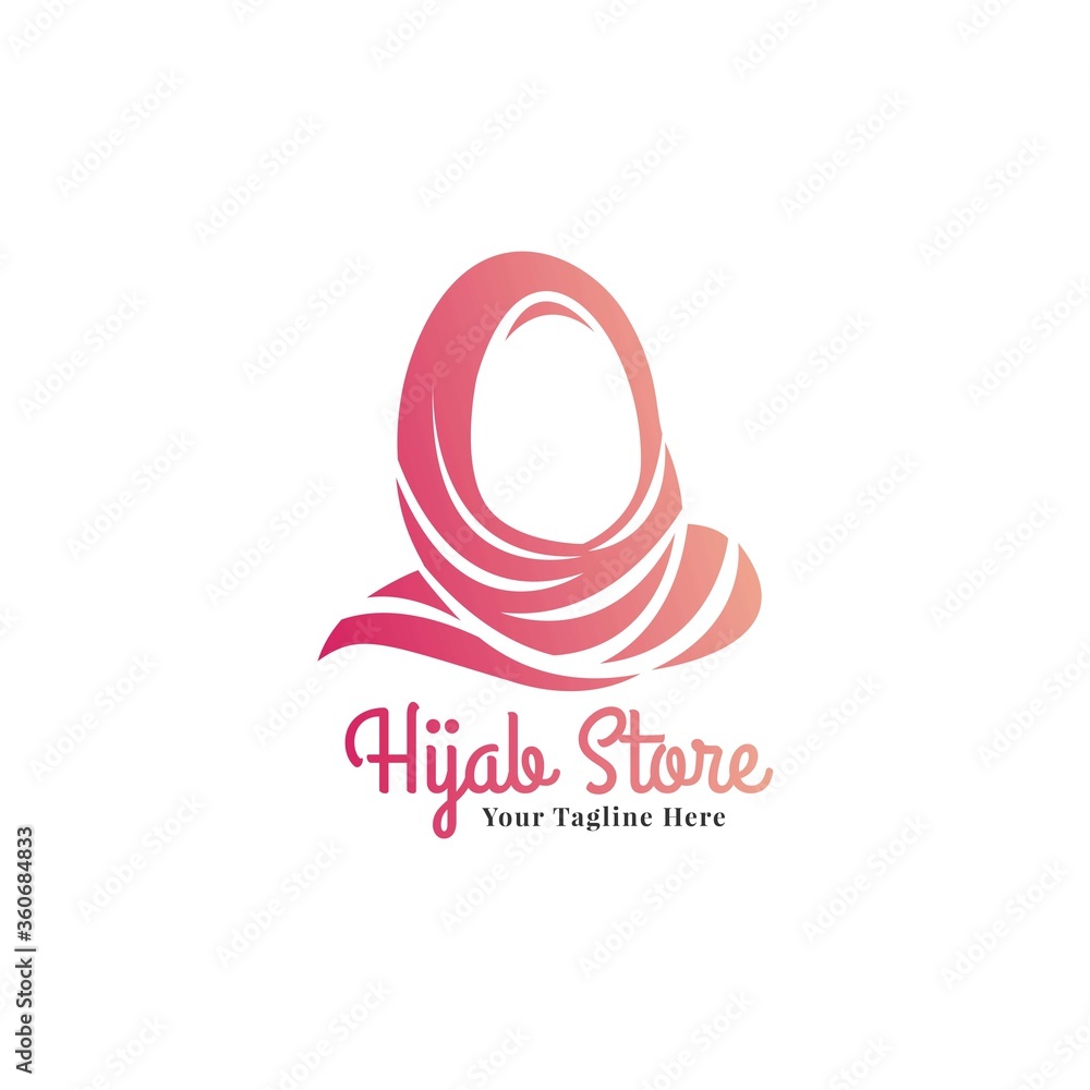 HIjab logo template. Flat style vector logo for muslim woman wear ...