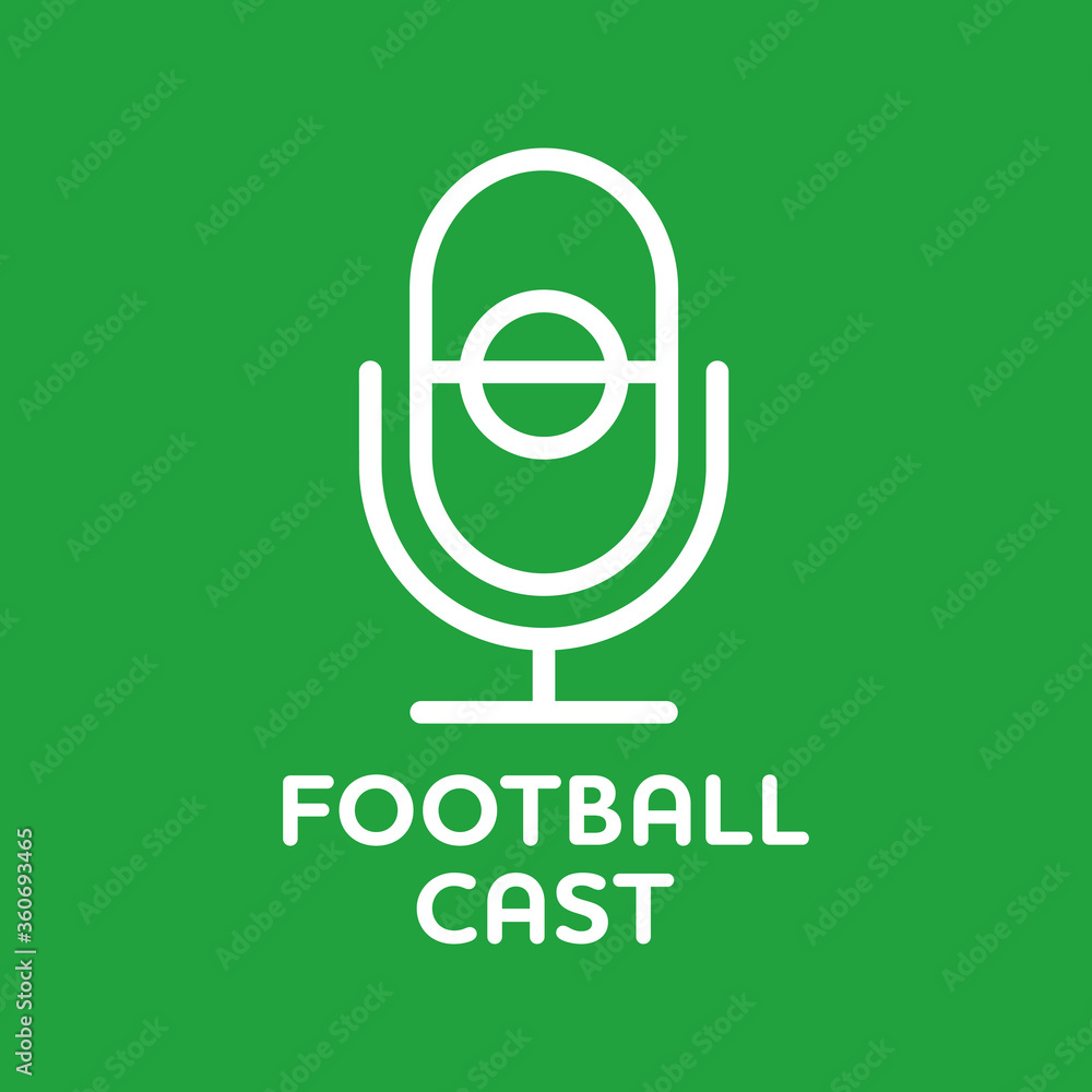 Football podcast logo design illustration Stock Vector | Adobe Stock