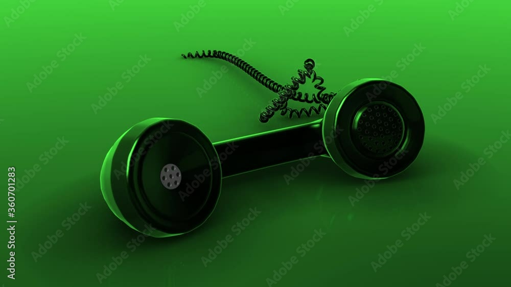 Telephone receiver - green number - rotation - 3D model animation on a ...