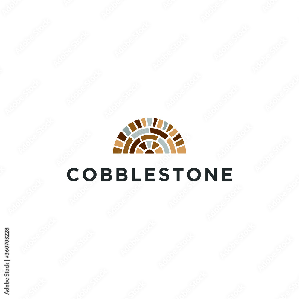 cobblestone logo icon illustration vector graphic download Stock Vector ...