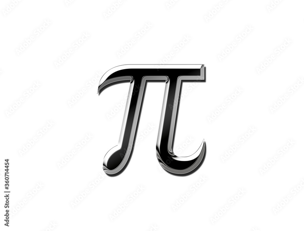 isolated metallic chrome pi number geometry and math. Pi number symbol ...