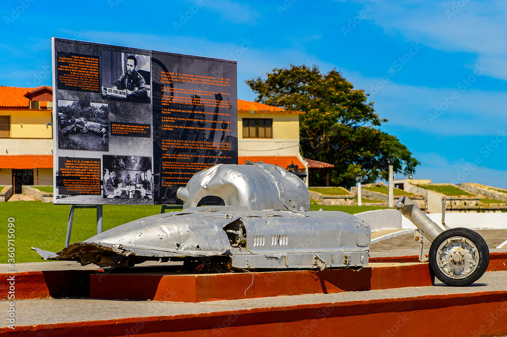 HAVANA, CUBA - SEP 5, 2017: Wrecks of the USA military plane at the ...