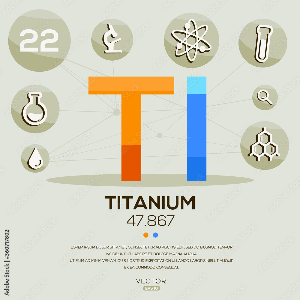 TI (Titanium)The periodic table element,letters and icons,Vector ...