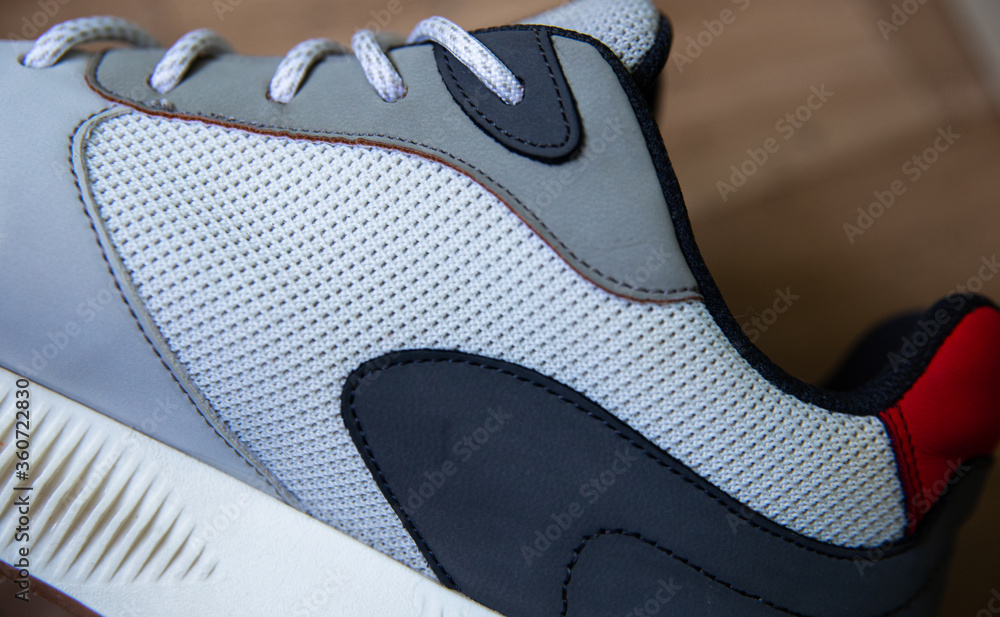 fashion sneakers. side view macro with texture. Layout for you Stock ...