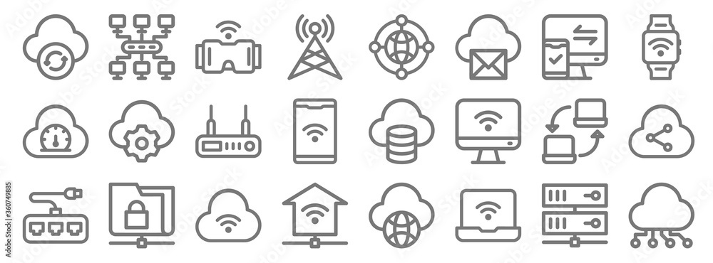 network line icons. linear set. quality vector line set such as ...