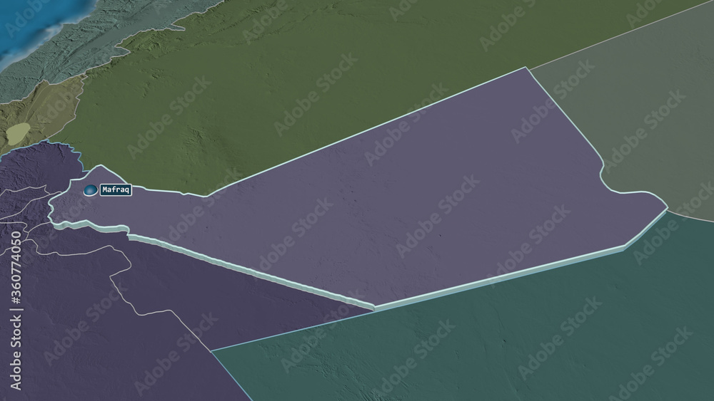 Mafraq, Jordan - extruded with capital. Administrative Stock ...