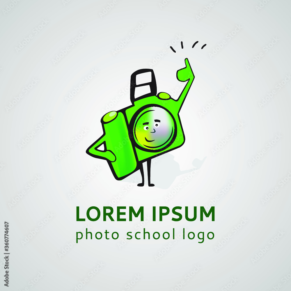 Character funny kids camera logo template Stock Vector | Adobe Stock