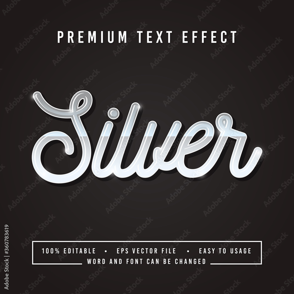 decorative silver Font and Alphabet vector Stock Vector | Adobe Stock