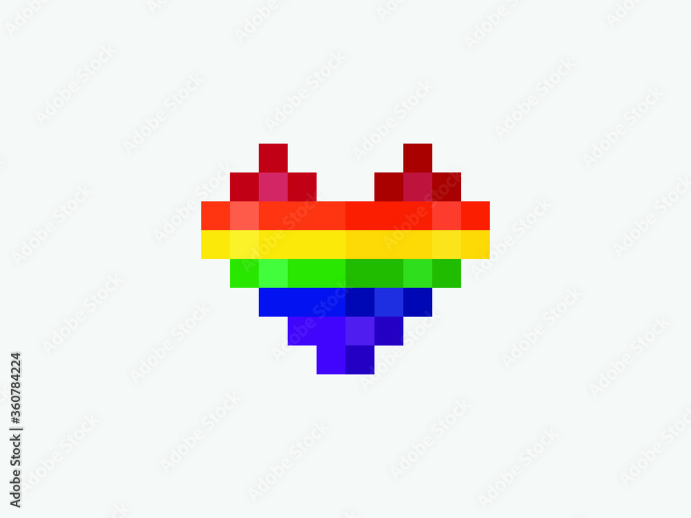 LGBT pride pixel art vector on white background.Vector template for ...