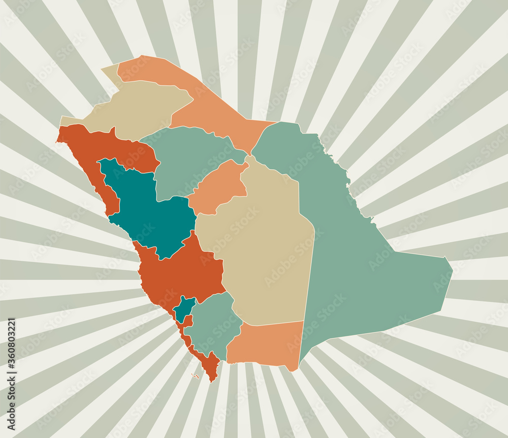 Vetor do Stock: Saudi Arabia map. Poster with map of the country in ...