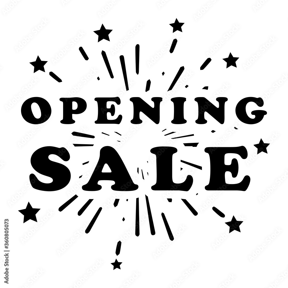 Opening Sale Shopping with Fireworks Stars Promotion Marketing Banner ...