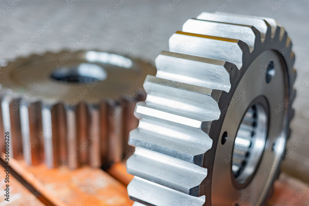 Big gear after milling on a gear cutting machine, finished goods ...