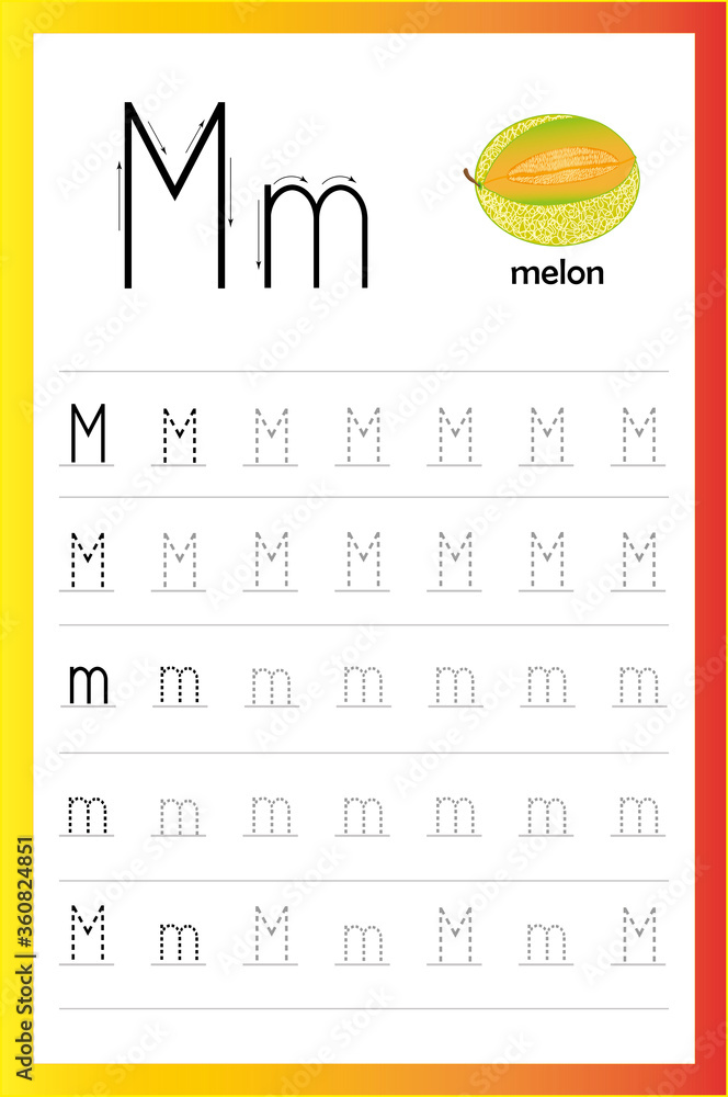 Alphabet A - Z. Writing practice. Tracing letter. Exercises for kids ...