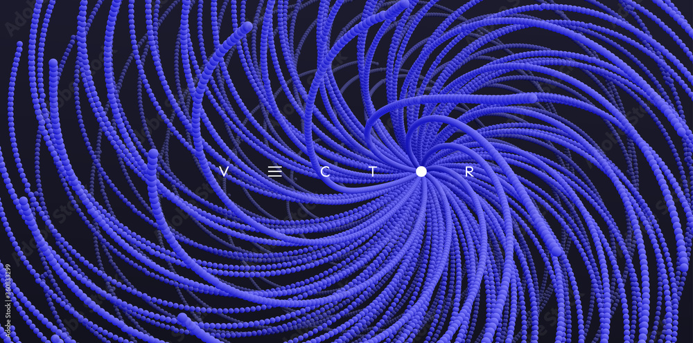 Point explode. Array with dynamic emitted particles. 3d technology ...