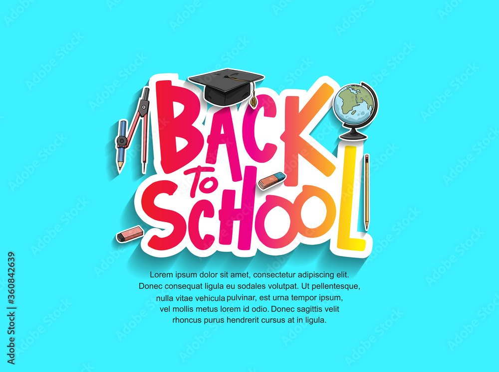 Back to School vector design with colorful education element. vector ...