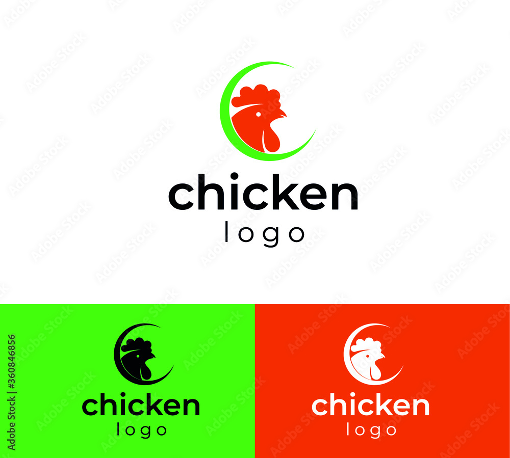 chicken islamic halal logo design vector template minimal logotype ...