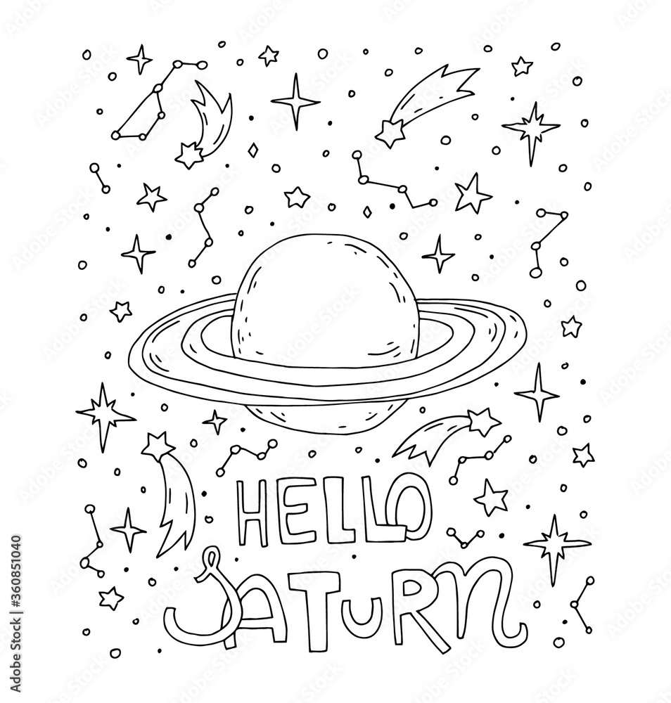 Saturn Coloring Page