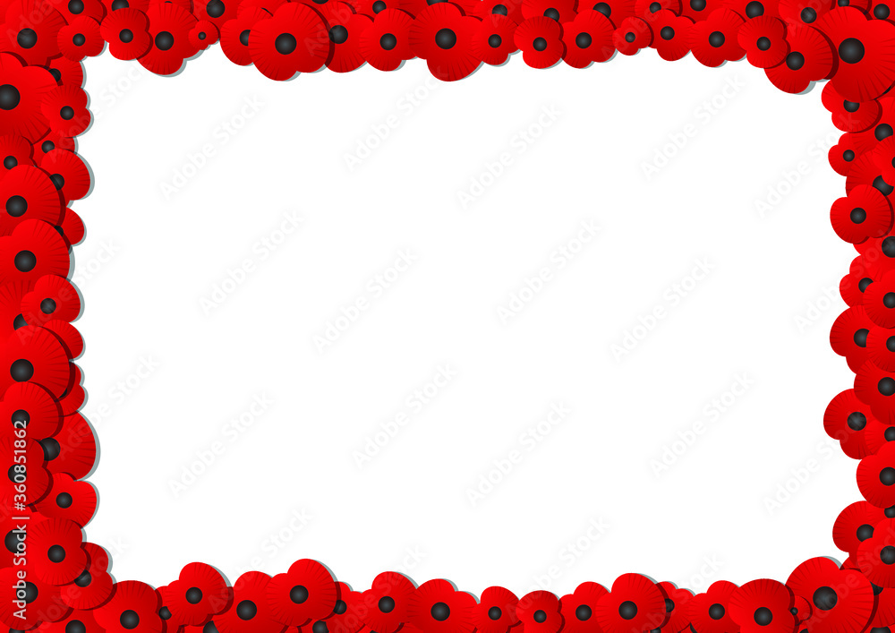 Vetor do Stock: Remembrance Day poppy appeal poppies border vector ...