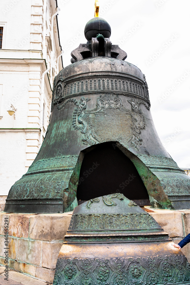 Tsar Bell inside Moscow Kremlin, the largest bell in the world ...