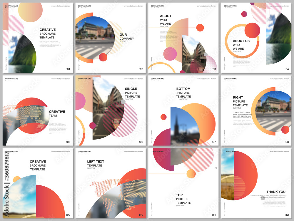 Brochure layout of square format covers design templates for square ...