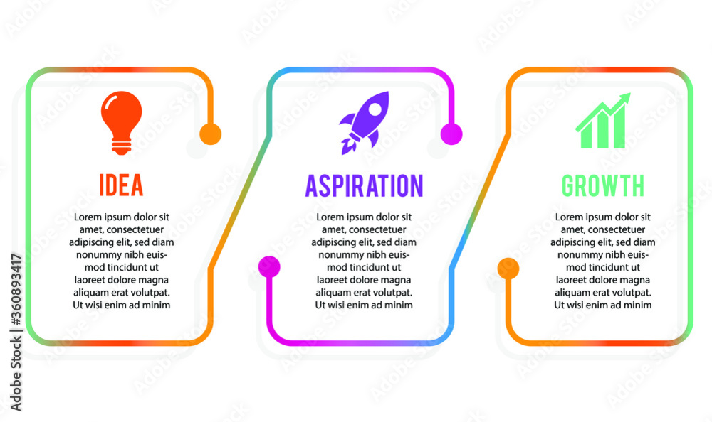 Business infographic template. Thin line design with icons and 3 ...