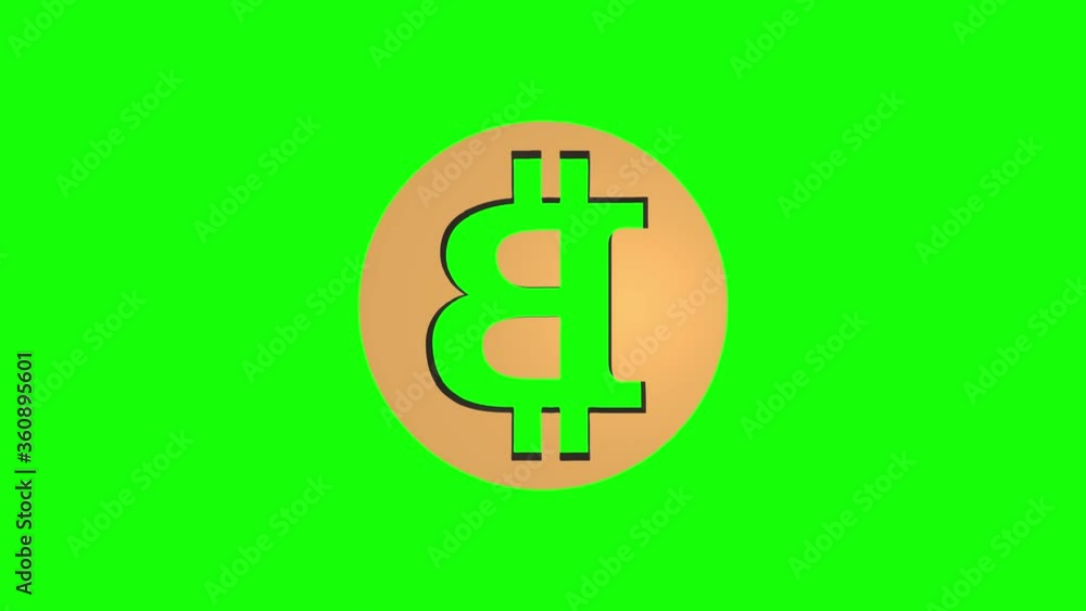 Seamless Looping Animation of 3D Gold Bitcoin Symbol Rotating in a 360 ...