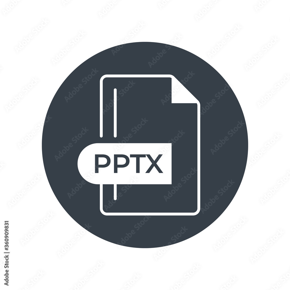 PPTX File Format Icon. PPTX extension filled icon. Stock Vector | Adobe ...