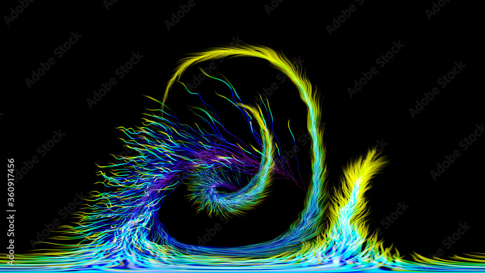 Equirectangular environment map of a colorful glowing particles. 360 ...