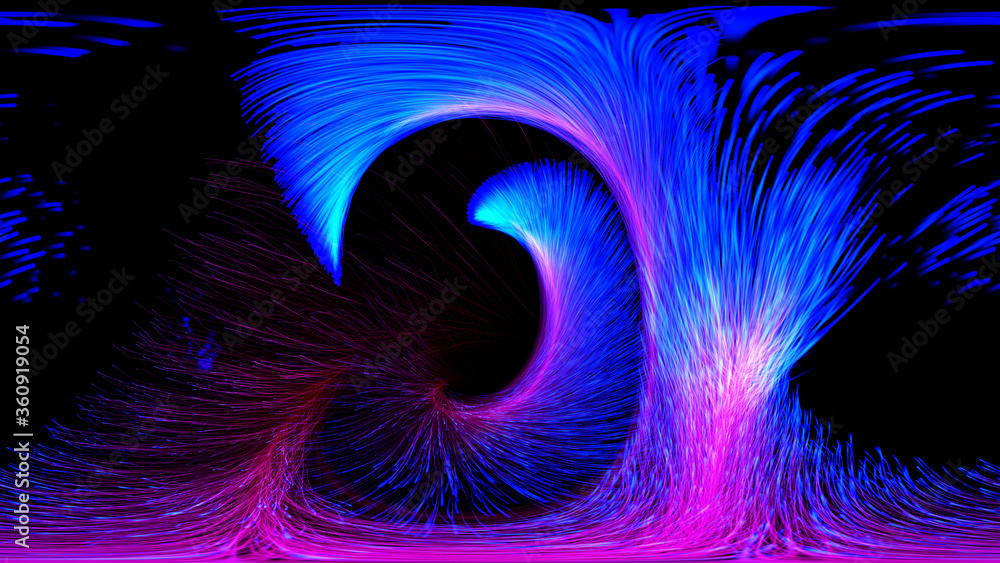 Equirectangular environment map of a colorful glowing particles. 360 ...