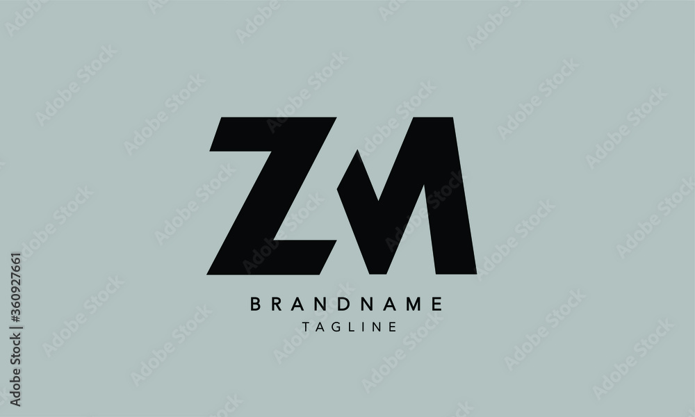 Alphabet letters Initials Monogram logo ZM, MZ, Z and M Stock Vector ...