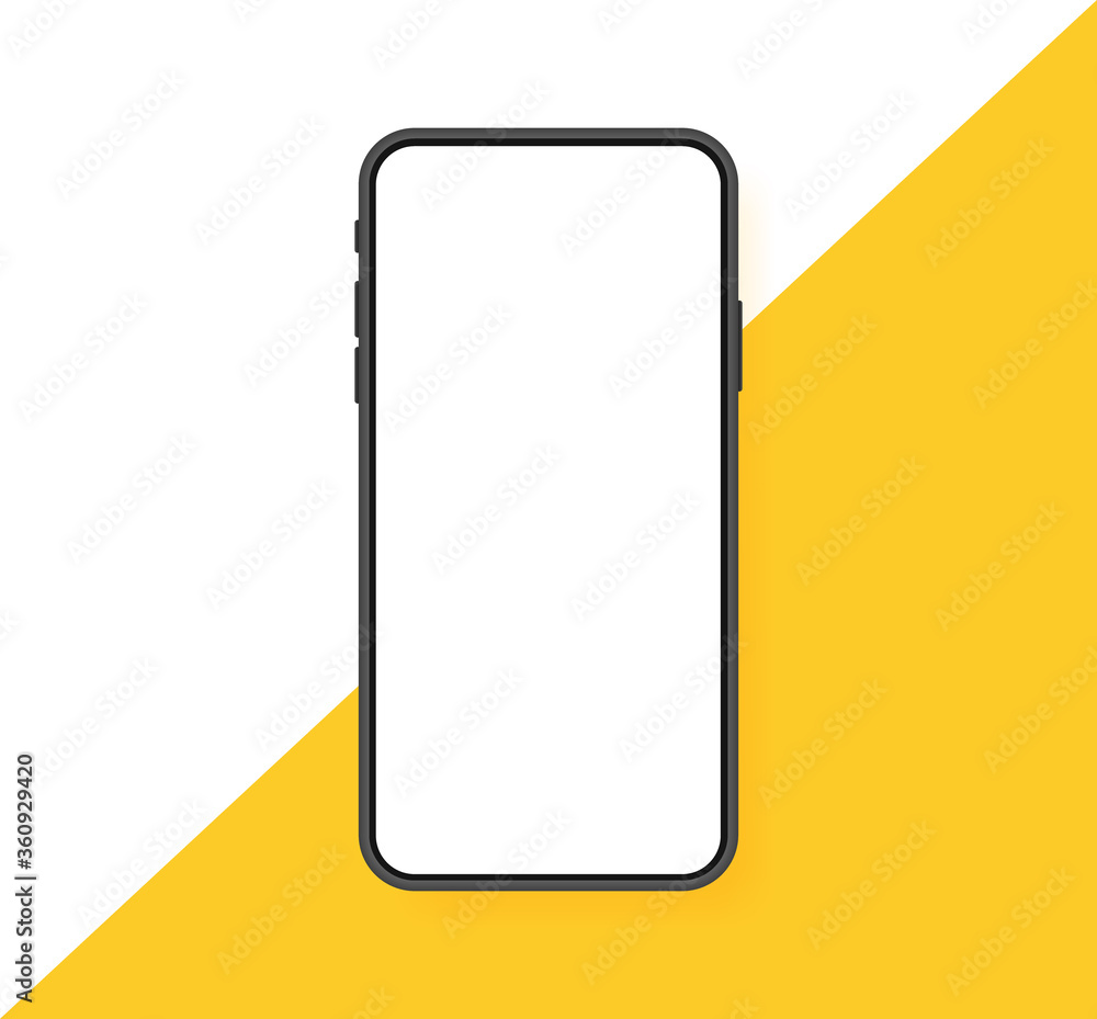 Smartphone blank screen, phone mockup. New phone model. Template for ...