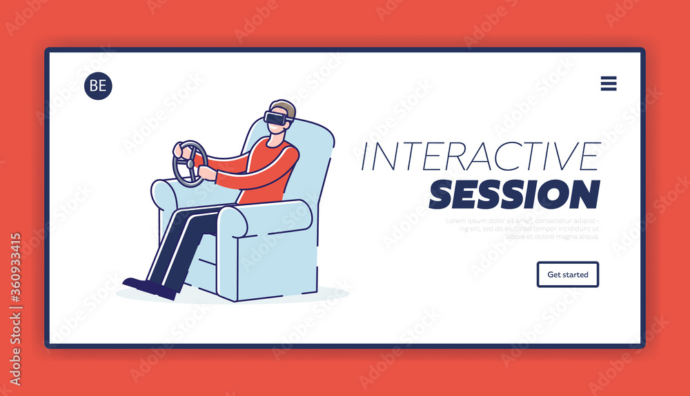 Landing page for vr simulation website. Home car driving simulator for ...