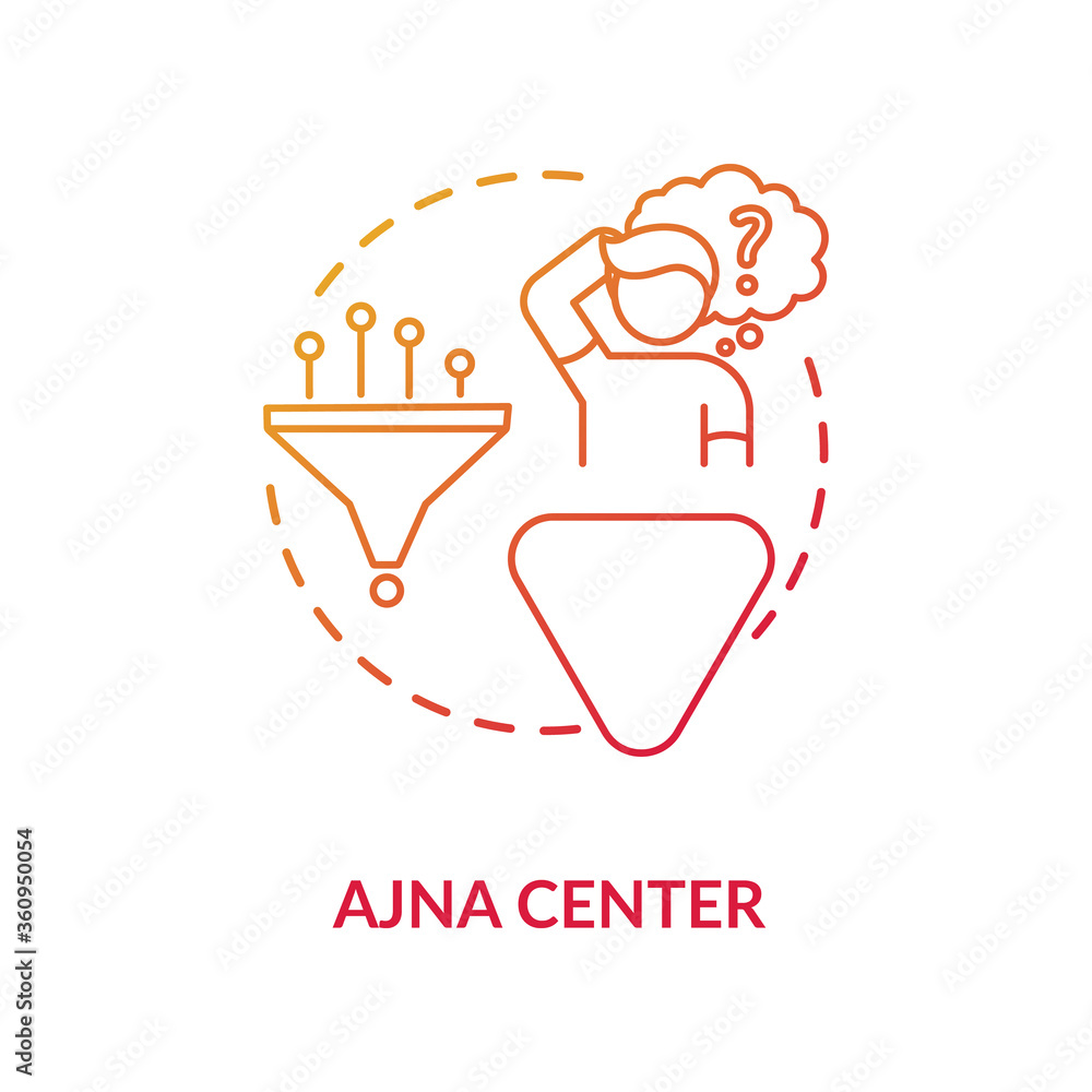 Anja center red gradient concept icon. Ability to conceptualize ...