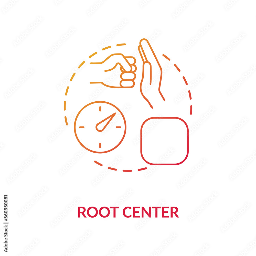 Root center red gradient concept icon. Pressure channel. Personal ...