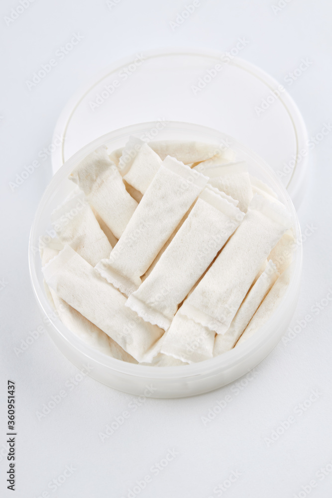 snus nicotine bags. chewing tobaсco product over white background ...
