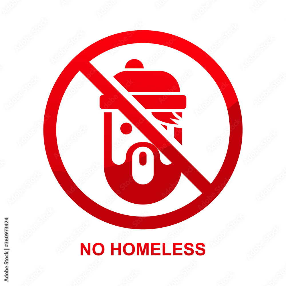 No homeless sign isolated no white background vector illustration ...