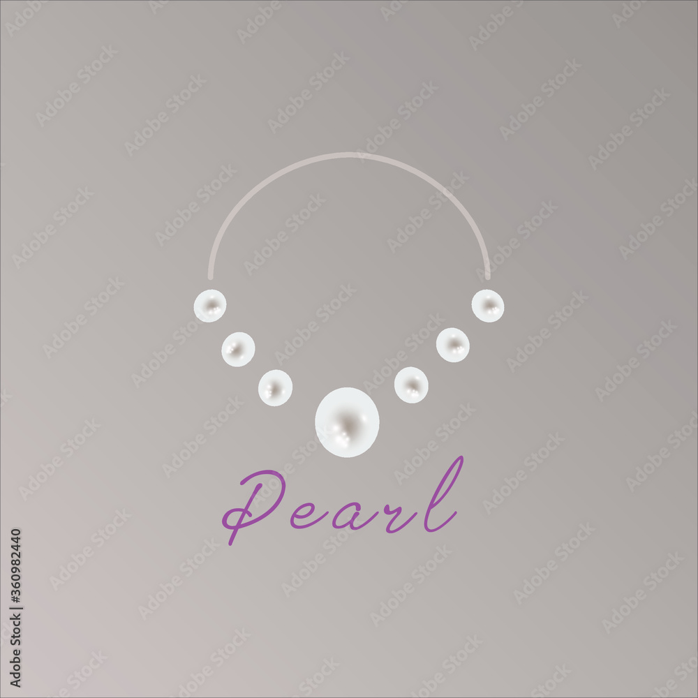 pearl necklace vector illustration Stock Vector | Adobe Stock