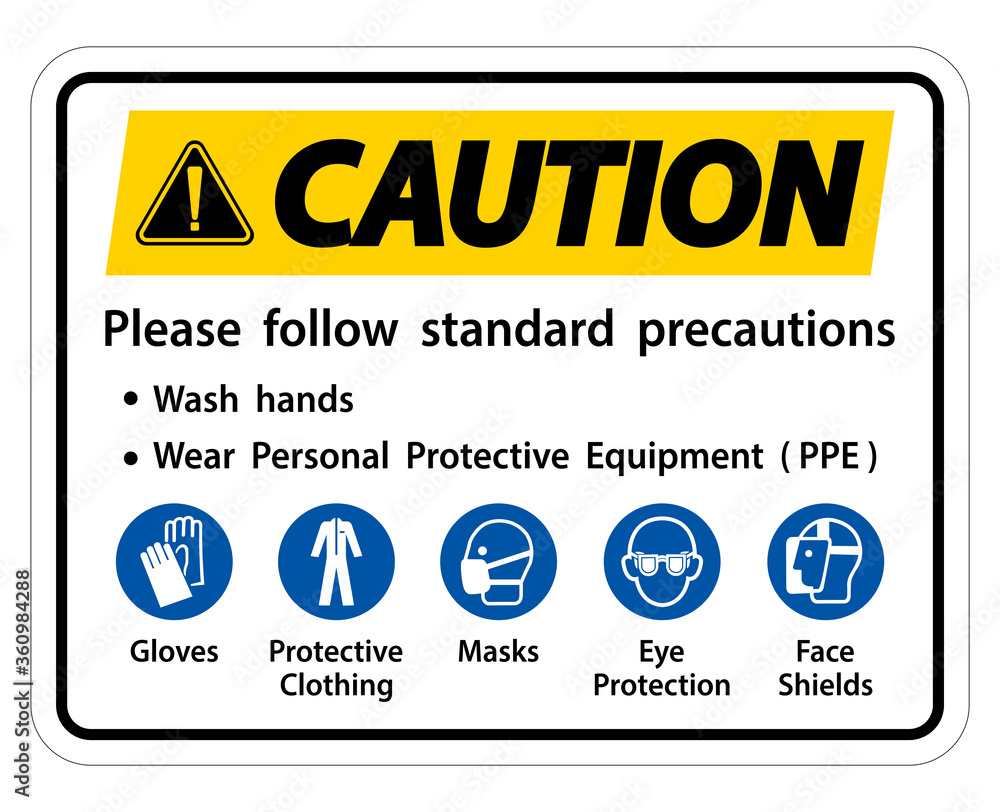 Caution Please follow standard precautions ,Wash hands,Wear Personal ...