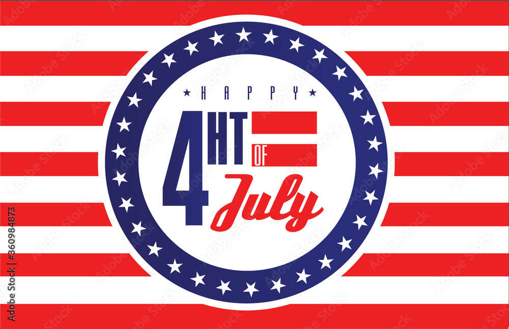 Happy 4th of July. US national holiday. Stock Illustration | Adobe Stock