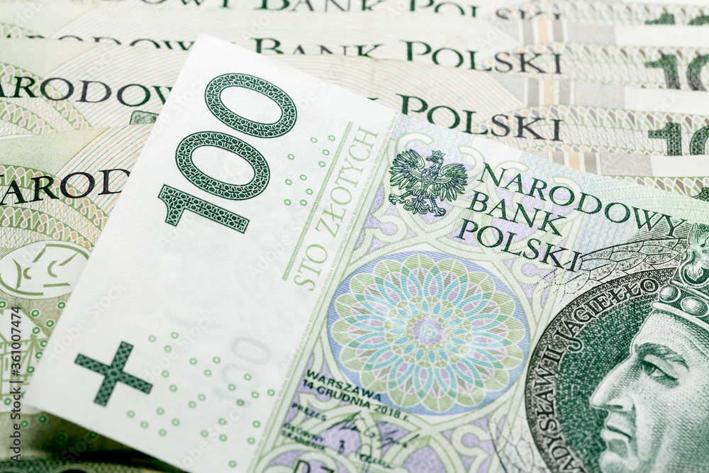 Polish zloty currency money background with banknotes Stock Photo ...
