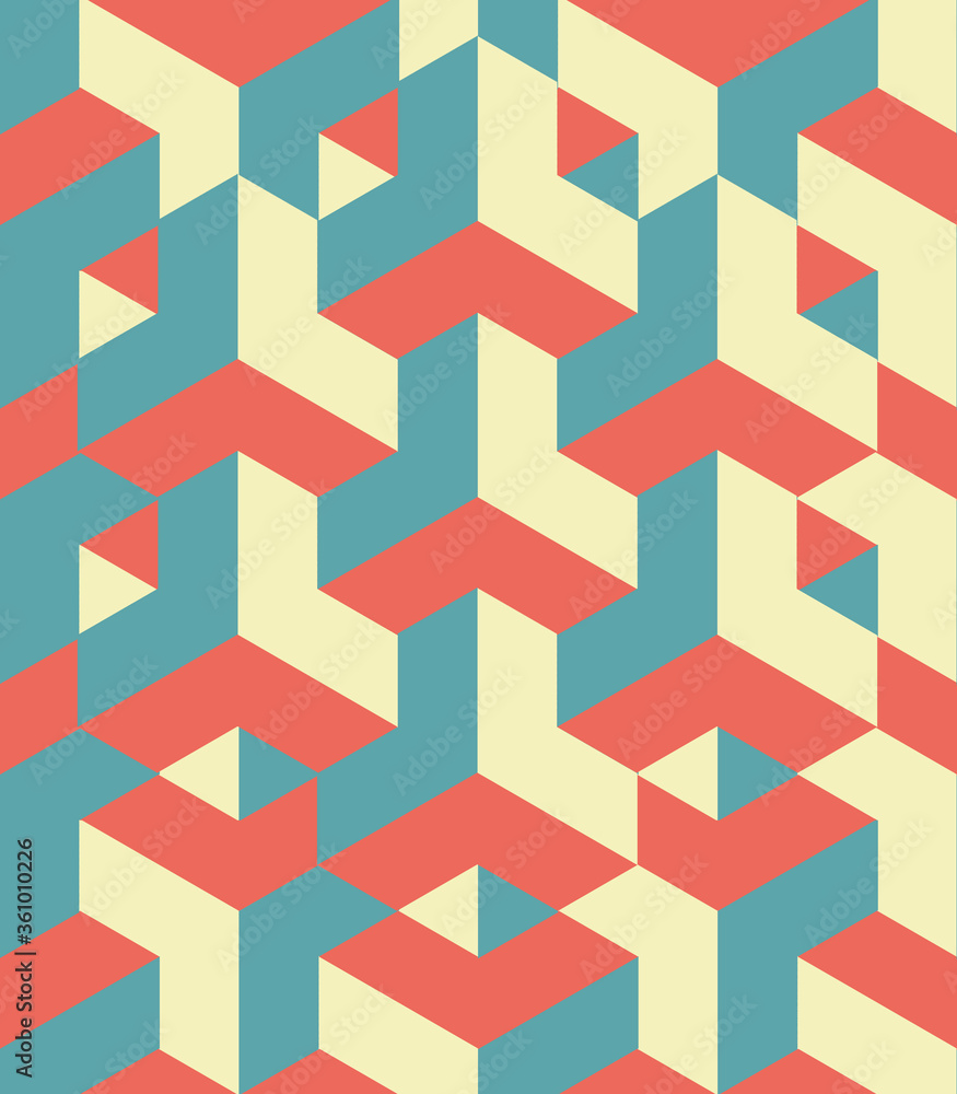 Seamless geometrical block construction with 3d square lines ...