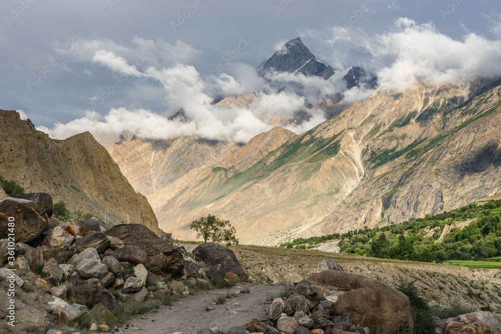 Road to Askole village in summer season. Starting village in K2 ...
