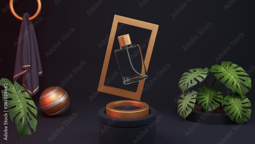 Vídeo do Stock: Perfume bottle animation. Luxury abstract art. Seamless ...