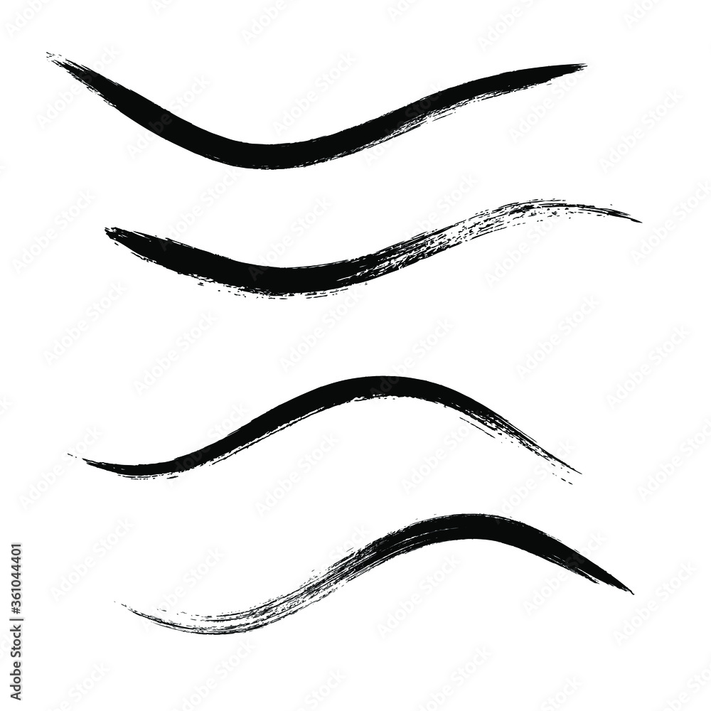 Makeup strokes, Set of mascara smudge, makeup eye pencil swatches ...