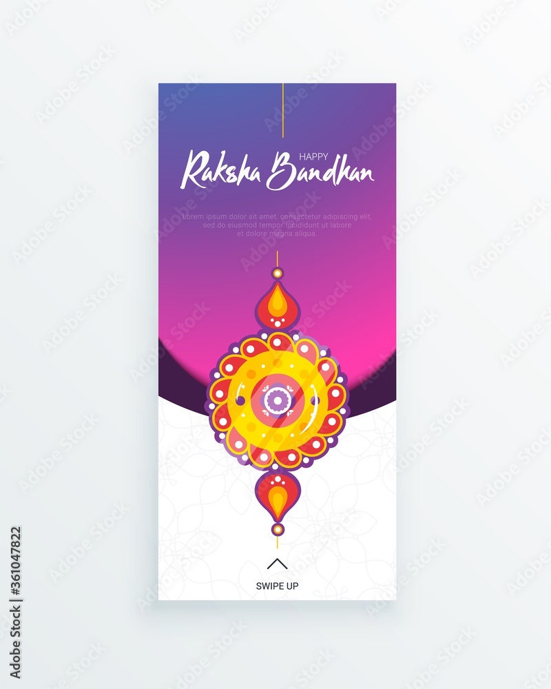 Happy Raksha Bandhan festival vertical story template. Traditional ...