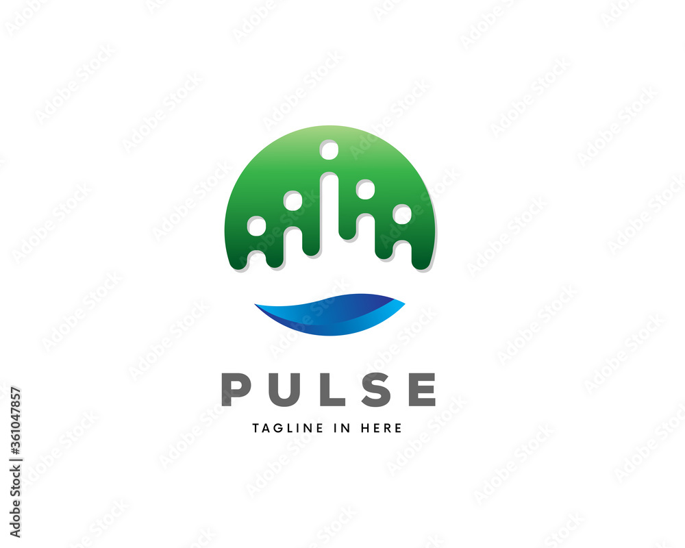 Abstract circle pulse logo team health community logo symbol design ...