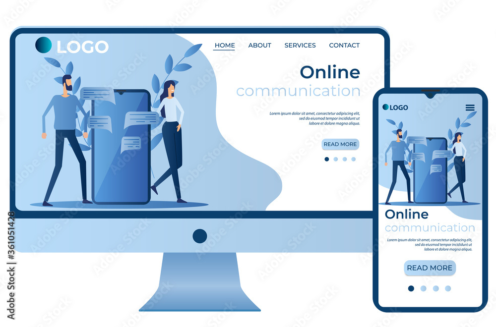Online communication.The concept of communication, social networks ...