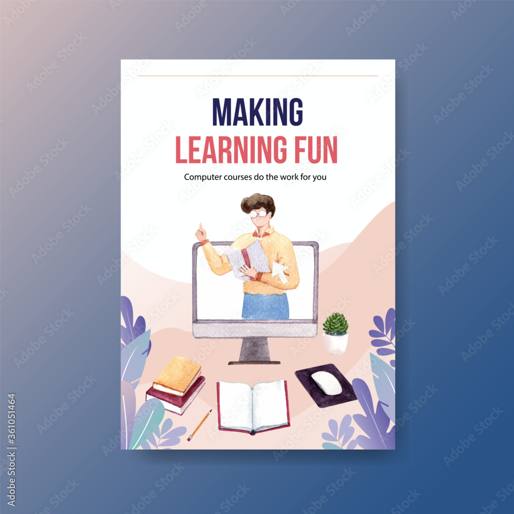 Online education poster concept design for brochure,leaflet and ...