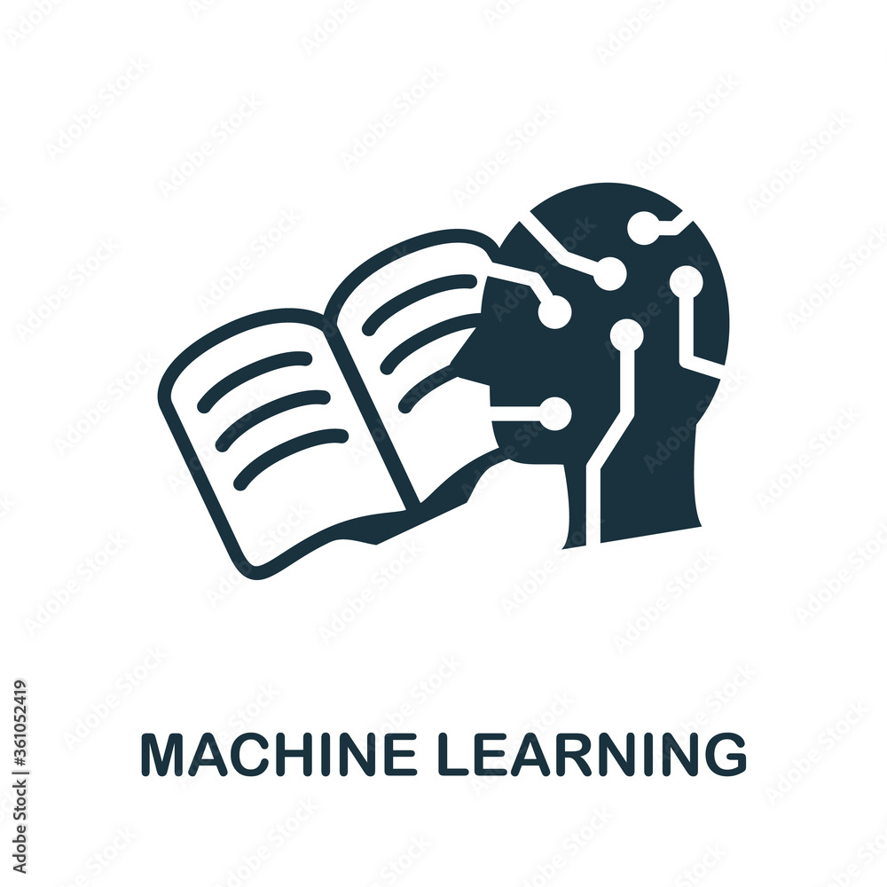 Machine Learning icon. Creative simple design from artificial ...