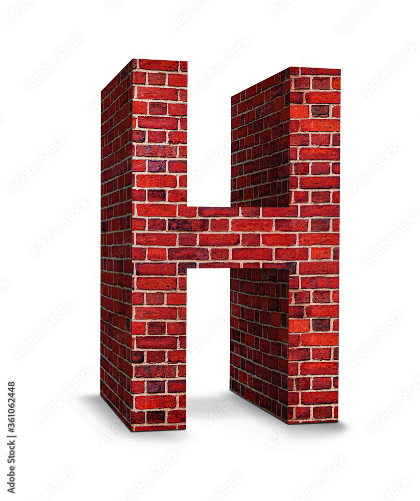 Alphabet Letter H of the alphabet with wall of bricks Stock Photo ...